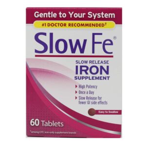 Slow Fe Iron Supplement Tablets, 60 Count Pack of 5