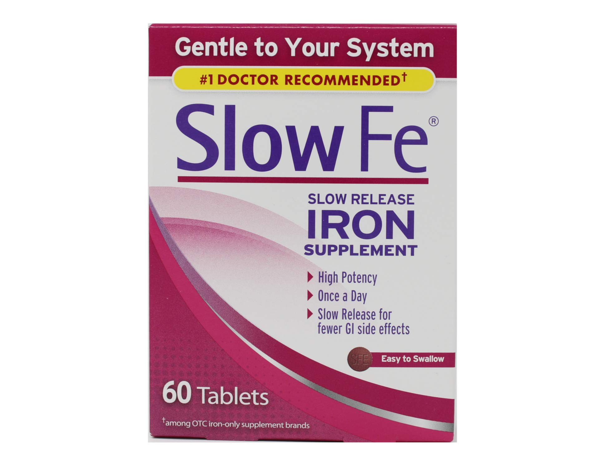 Slow Fe Iron Supplement Tablets, 60 Count Pack of 5