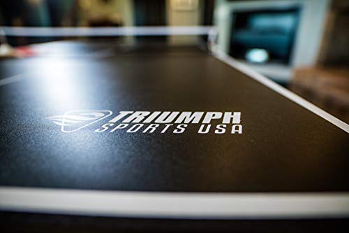 Triumph Sports Phoenix 7’ Billiard Table with Table Tennis Conversion Top for a Game of Pool or an Action-Packed Table Tennis Game