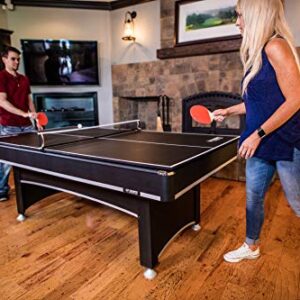 Triumph Sports Phoenix 7’ Billiard Table with Table Tennis Conversion Top for a Game of Pool or an Action-Packed Table Tennis Game