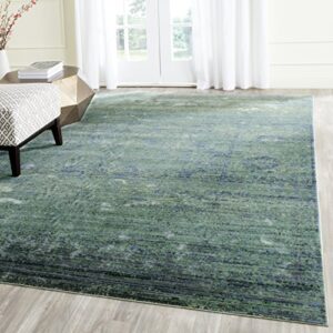 safavieh mystique collection area rug - 8' x 10', green & multi, watercolor overdyed distressed design, non-shedding & easy care, ideal for high traffic areas in living room, bedroom (mys920g)