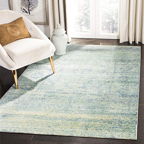 SAFAVIEH Mystique Collection Area Rug - 8' x 10', Green & Multi, Watercolor Overdyed Distressed Design, Non-Shedding & Easy Care, Ideal for High Traffic Areas in Living Room, Bedroom (MYS920G)