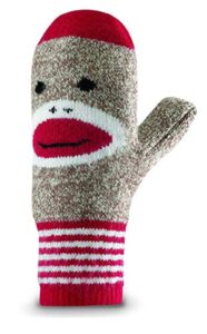 fox river unisex-youth big kids red heel monkey medium-weight mitten, brown heather, large