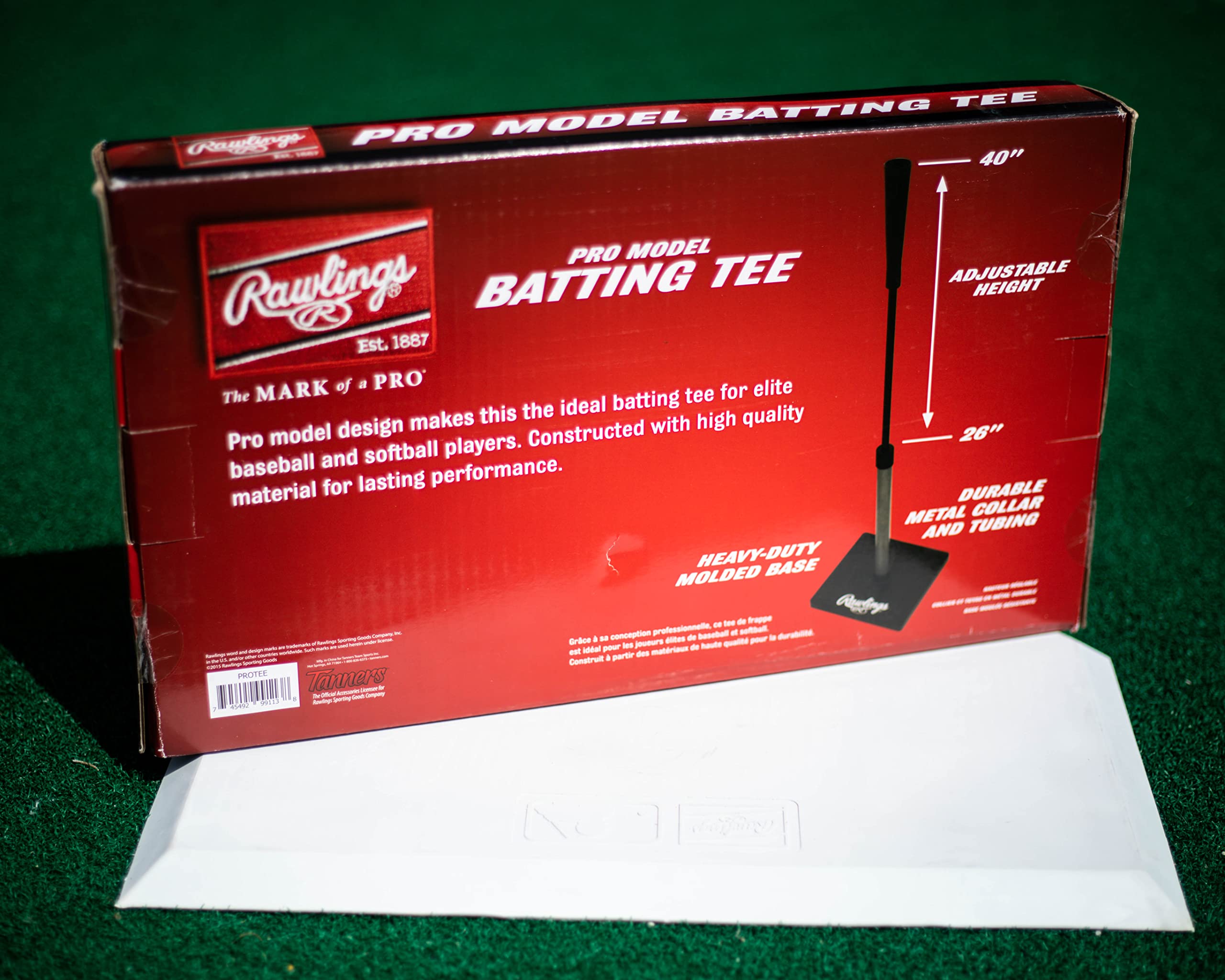 Rawlings | PRO MODEL Batting Tee | Heavy Duty Base | Adjustable Height 21"-36"