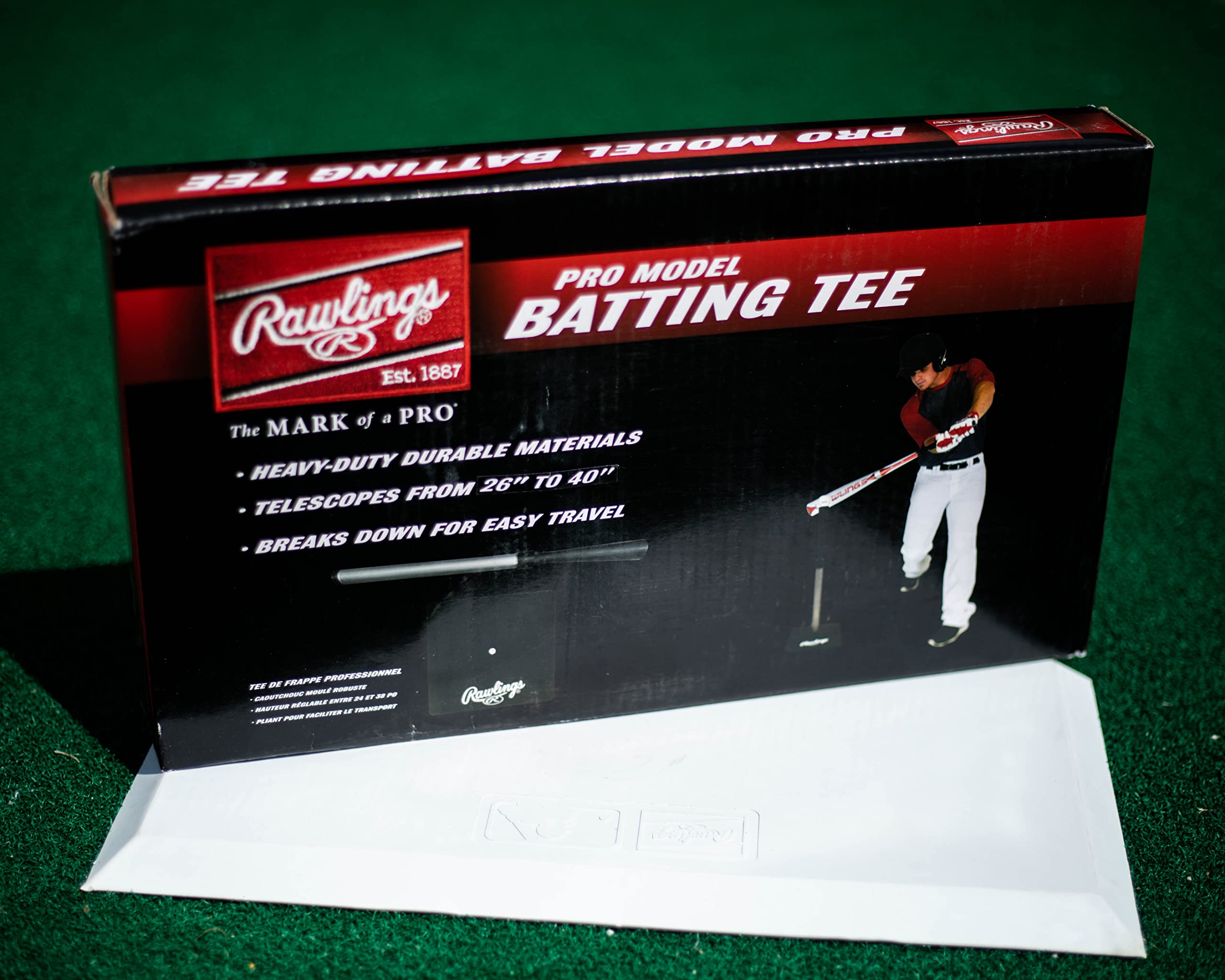 Rawlings | PRO MODEL Batting Tee | Heavy Duty Base | Adjustable Height 21"-36"