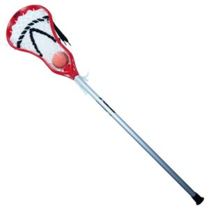 stx lacrosse mini power with aluminum handle and ball, red