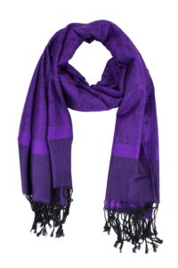 paskmlna paisley jacquard pashmina shawl wrap scarf stole (purple-black01872)