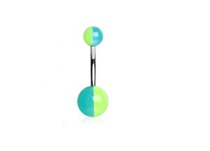 7zacc glow in the dark curved barbell christina vertical hood vch jewelry genital piercing 1/2 (blue)