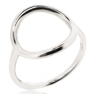 sovats open circle ring for women 925 sterling silver rhodium plated - simple, stylish &trendy nickel free ring, size 6