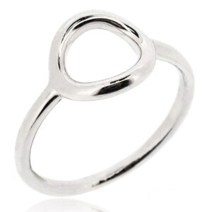 sovats small open circle ring for women 925 sterling silver rhodium plated - simple, stylish &trendy nickel free ring, size 8