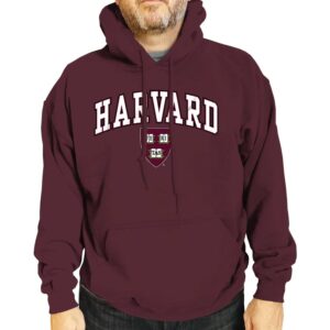 campus colorscampus colors adult arch & logo soft style gameday hooded sweatshirt (harvard crimson - red, large)