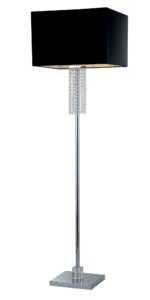 artiva usa a501101 adelyn square modern crystal floor lamp, 63", chrome/black