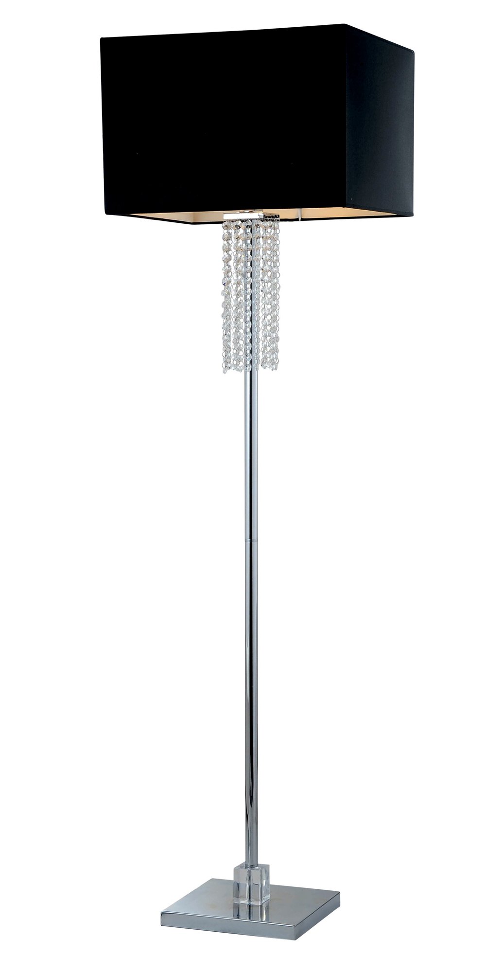 Artiva USA A501101 Adelyn Square Modern Crystal Floor Lamp, 63", Chrome/Black