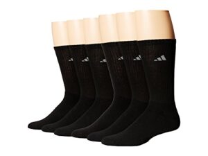 adidas men's athletic moisture wicking cushioned crew socks 6-pack/ 6-pair (shoe size 6-12)