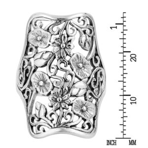 AeraVida Vintage Vine Filigree 925 Sterling Silver Thumb Ring | Antique Statement Ring | 27x29mm (8)