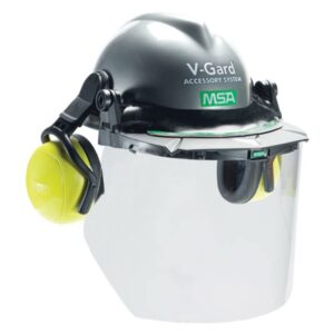 MSA 10116628 V-Gard Frame - Elevated Temperature Applications - Heavy Duty, Fits Full-Brim Hard Hats, Gray, Polycarbonate (PC), Non-Metal, Durable & Replaceable Safety Helmet Accessory/Attachment