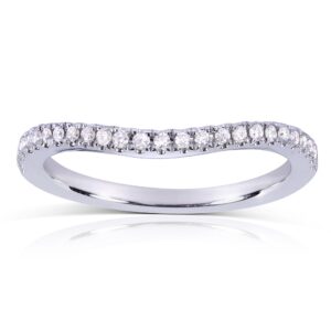 kobelli curved diamond wedding band 1/5 ctw 14k white gold, size 7