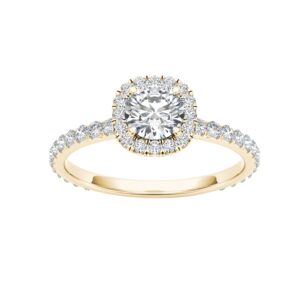 de couer 14k yellow gold 1ct tdw diamond single halo engagement ring (h-i, i2) (8.5)