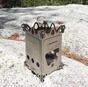 emberlit fireant stainless steel stove- lightweight, multi-fuel, packs flat for hiking,hunting, survival packs, and camping small