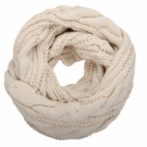 neosan womens thick ribbed knit winter infinity circle loop scarf twist khaki