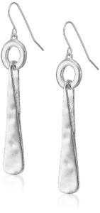 robert lee morris circle and triangle silver drop earrings