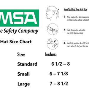 MSA 82769 Comfo-Cap Safety Hard Hat with Staz-on Pinlock Suspension | Polycarbonate Shell, Non-Slotted W/ Lamp Bracket and Cord Holder - Standard Size in Black