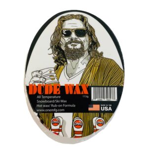 one mfg dude snowboard wax / ski wax - fast in all temps, hot or rub-on, 115g