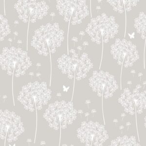 nuwallpaper nu1651 dandelion grey peel & stick wallpaper, neutral