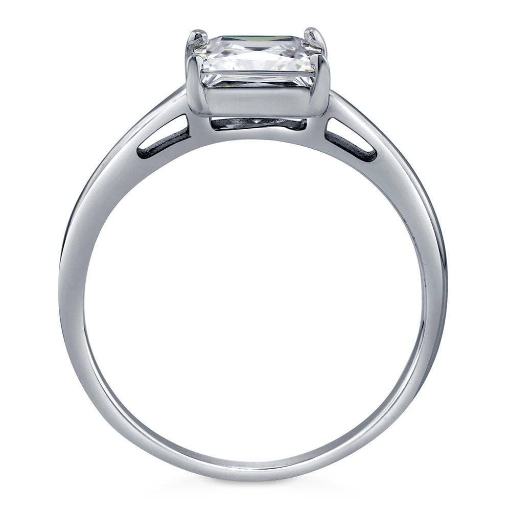 BERRICLE Sterling Silver Solitaire Wedding Engagement Rings 1.6 Carat Princess Cut Cubic Zirconia CZ Promise Ring for Women, Rhodium Plated Size 8.5