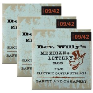 reverend willy's mexican lottery brand guitar strings electric 3 sets 09-42