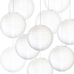 novelty place 6 inch white paper lanterns (pack of 10) - great chinese/japanese home, party & wedding decorations