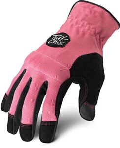 ironclad tuff chix women's work gloves tcx, designed for women's hands, performance fit, durable, machine washable, (1 pair), x-large pink