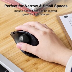 ELECOM EX-G Trackball Mouse, 2.4GHz USB Wireless, Ergonomic Design, Thumb Control, Smooth Roller Ball, Optical Tracking, 6 Programmable Buttons, Tilt Scroll, Computer Mice for Laptop PC, Windows & Mac