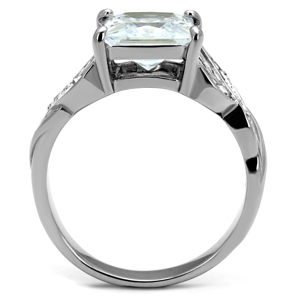 Marimor Jewelry Women's 3.09 Carat Princess Cut Zirconia Stainless Steel Engagement Ring Size 10