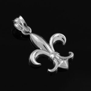 Sterling Silver Fleur-de-Lis Charm Pendant Necklace, 18"