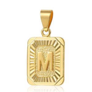 trendsmax mens womens yellow gold plated initial capital letter m pendant charm only no chain