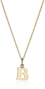 amazon essentials womens 14k yellow gold-filled letter "b" charm pendant necklace, 18" (previously amazon collection)