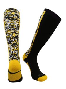 tck digital camo otc socks (black/gold, medium)