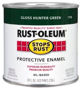 rust-oleum indoor and outdoor gloss hunter green protective enamel 0.5 pt.