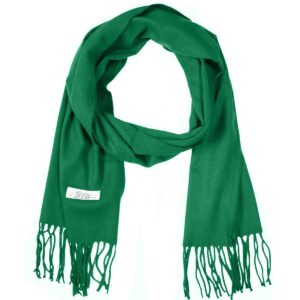 falari men women unisex cashmere feel scarf 78" x 12" solid color kelly green a19-22