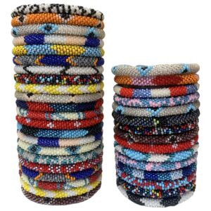 goldenlines 12 random mix crochet glass seed bead bracelet nepal bracelet (one dozen)