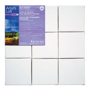 artist's loft back stapled deco canvas 9 pack, 4 x 4