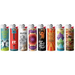 BIC Pocket Lighter, Special Edition Favorites Collection, Assorted Unique Lighter Designs, 50 Count Tray of Lighters