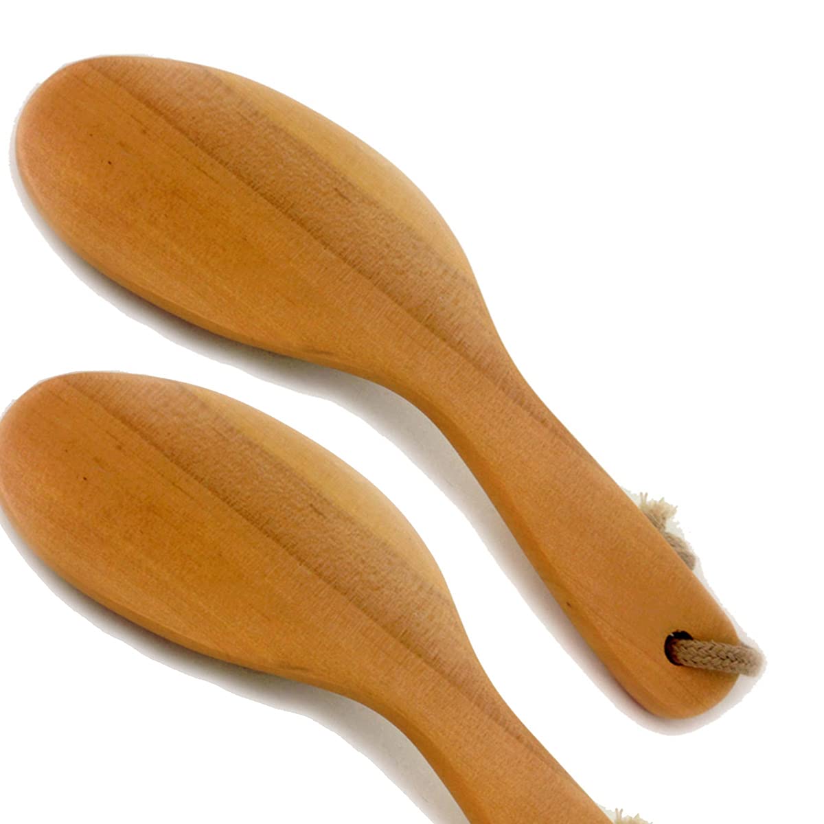 Natural Boar Bristle Body Brush Wooden Handle by Spa Destinations Dry Brush and Wet Brush 2 Pk Exfoliating Scrubber for Flawless Skin, Cellulite Treatment, Lymphatic and Blood Circulation