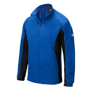 mizuno pro thermal jacket, royal/black, small