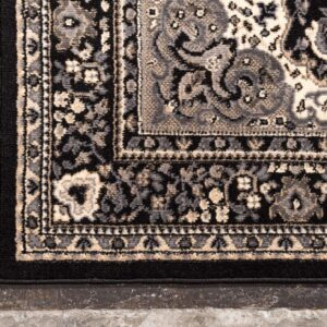 Unique Loom Reza Collection Traditional Persian Style Area Rug, 8 x 10 ft, Black/Beige