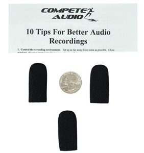 compete audio dc36 replacement foam microphone windscreen (microphone cover) (3-pack) for use with david clark aviation headset