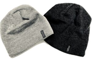 cascade mountain tech merino wool blend beanie hats for men and women - outdoor cold weather - 2 pack, light grey and dark grey