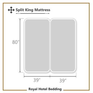 Royal Hotel Bedding 650-Thread-Count Bed Sheets - Wrinkle Free Sheets - Deep Pocket, Cotton Blend, Sateen Sheets, Hypoallergenic, 5 Piece - Split-King : Adjustable King Size - Taupe, Striped