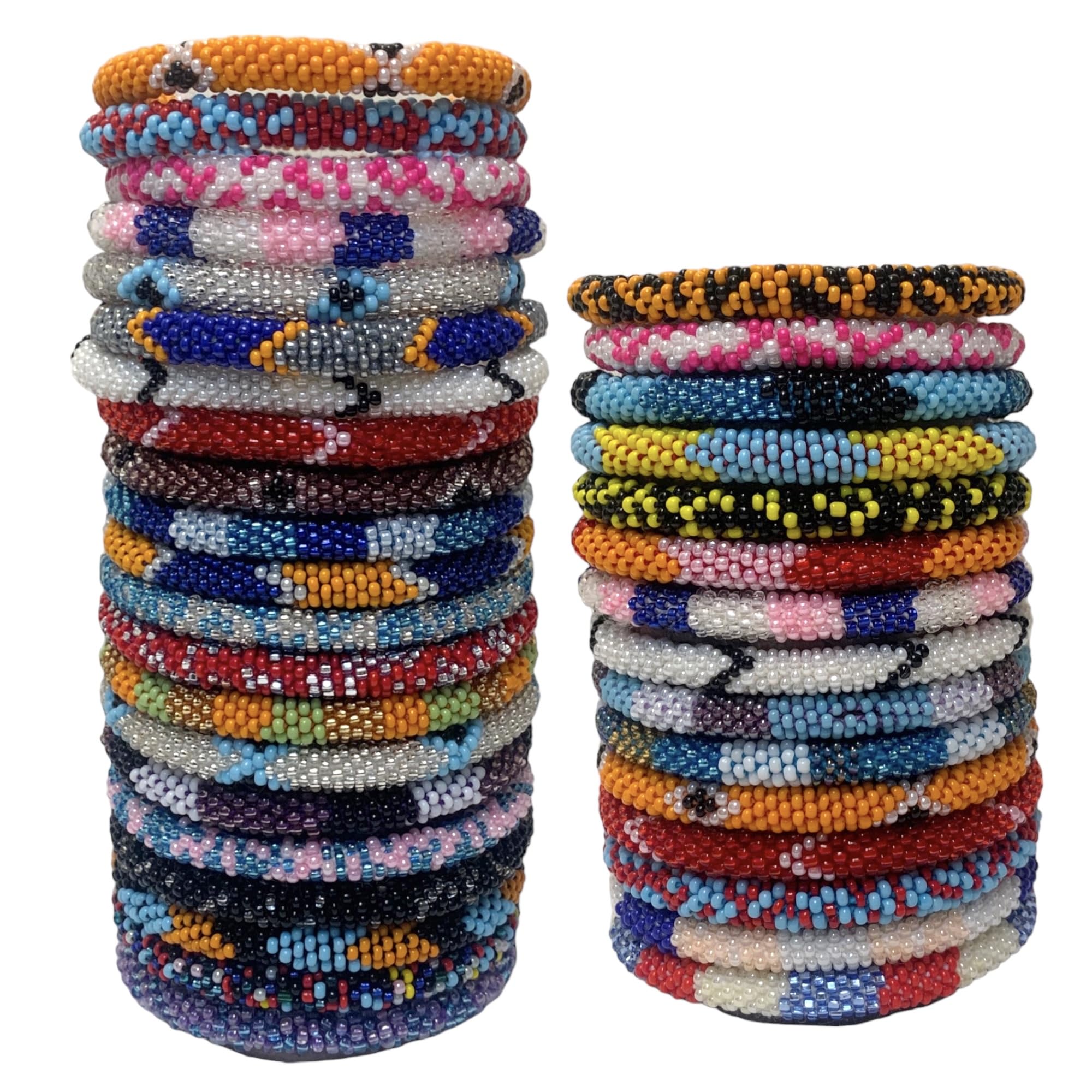 goldenlines 12 Random Mix Handmade Crochet Nepal Seed Bead Bracelets (ONE DOZEN)